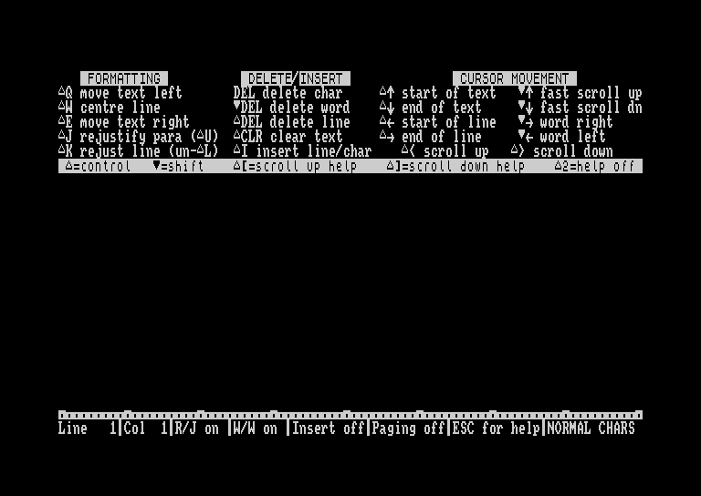 Amsword - The Word Processor (1984)(Tasman Software) - ROMs Amstrad CPC ...